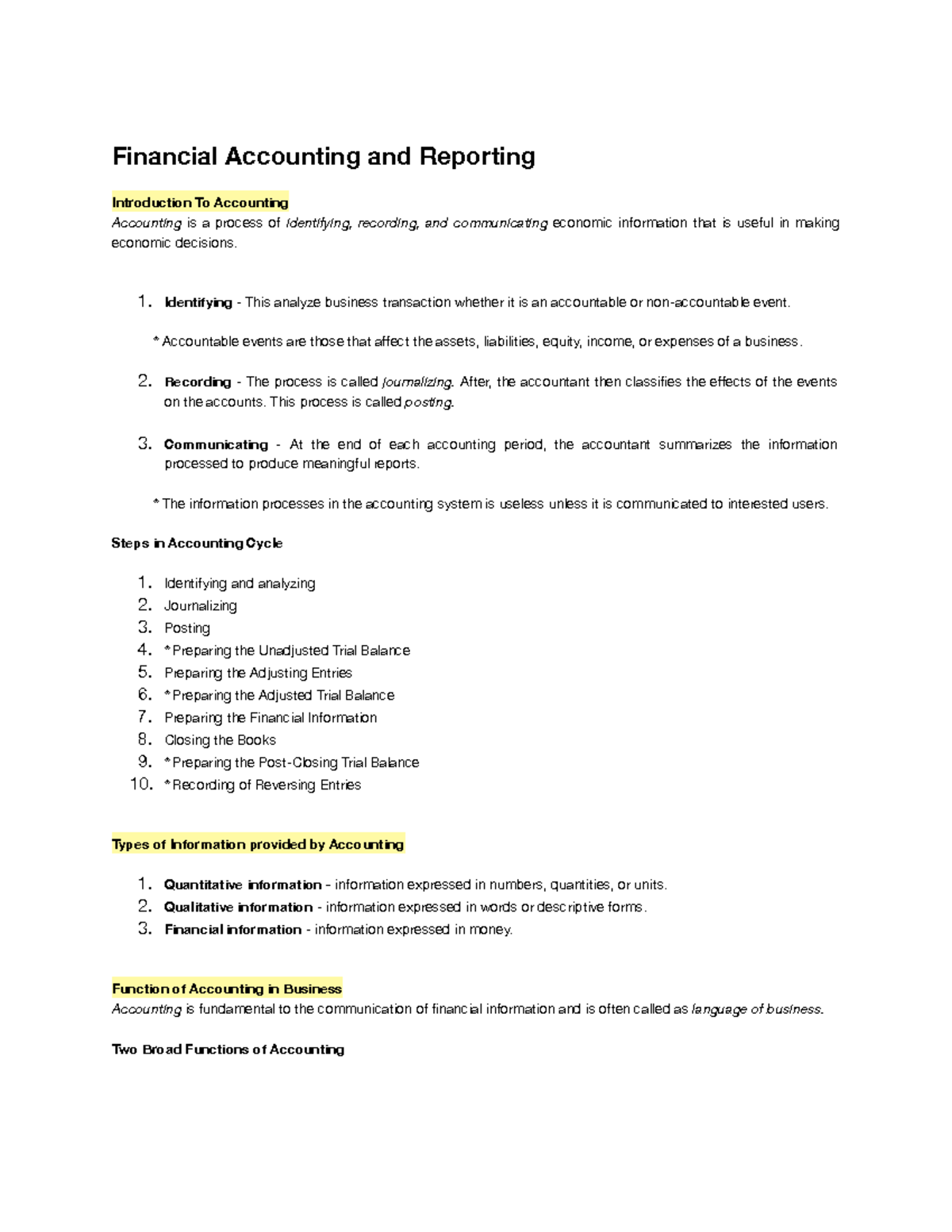 FAR - It is a summary notes about FAR - Financial Accounting and ...