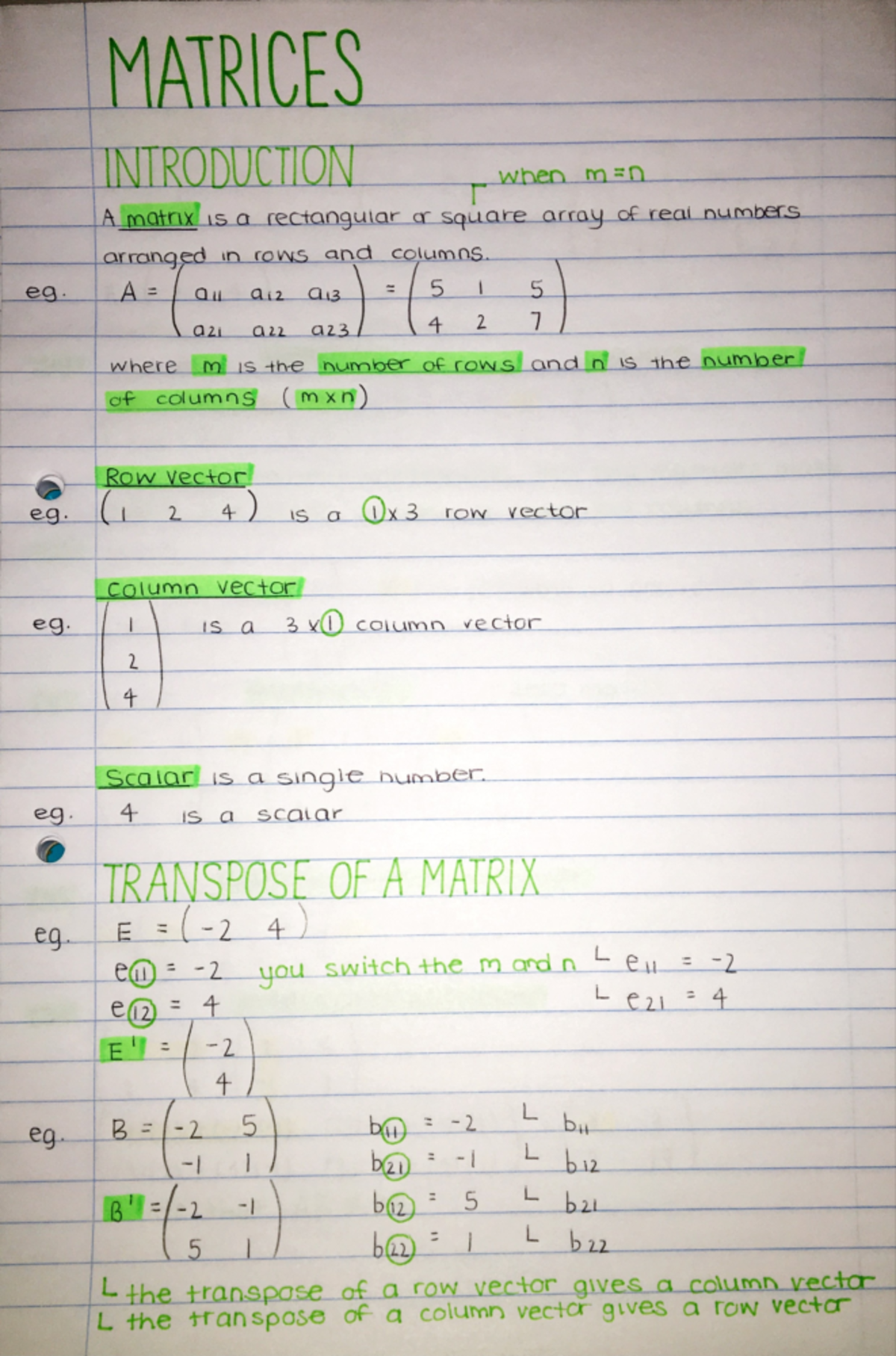 Matrices - notes - STK 120 - Studocu