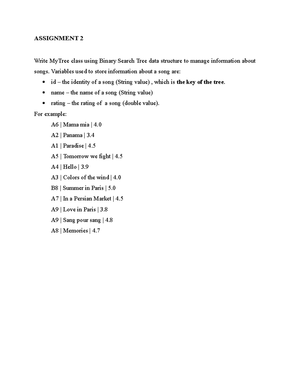 Assignment-2 - ko co gi - ASSIGNMENT 2 Write MyTree class using Binary ...