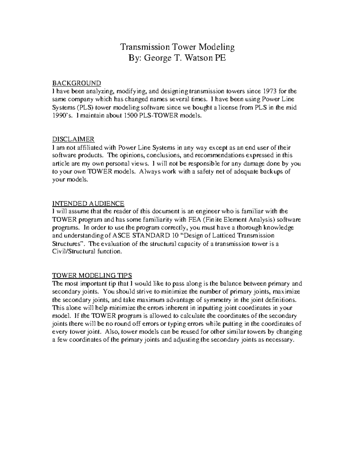 Efficient Tower - excel solving sheets for structural analysis ...