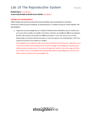 BIO250 Lab 7 1 - bio lab 7 - Student Name: Access Code (located on the lid of your lab kit): Lab ...