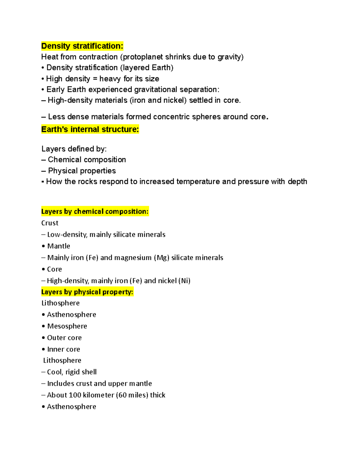 Untitled document - lecture 1 notes - Density stratification: Heat from ...
