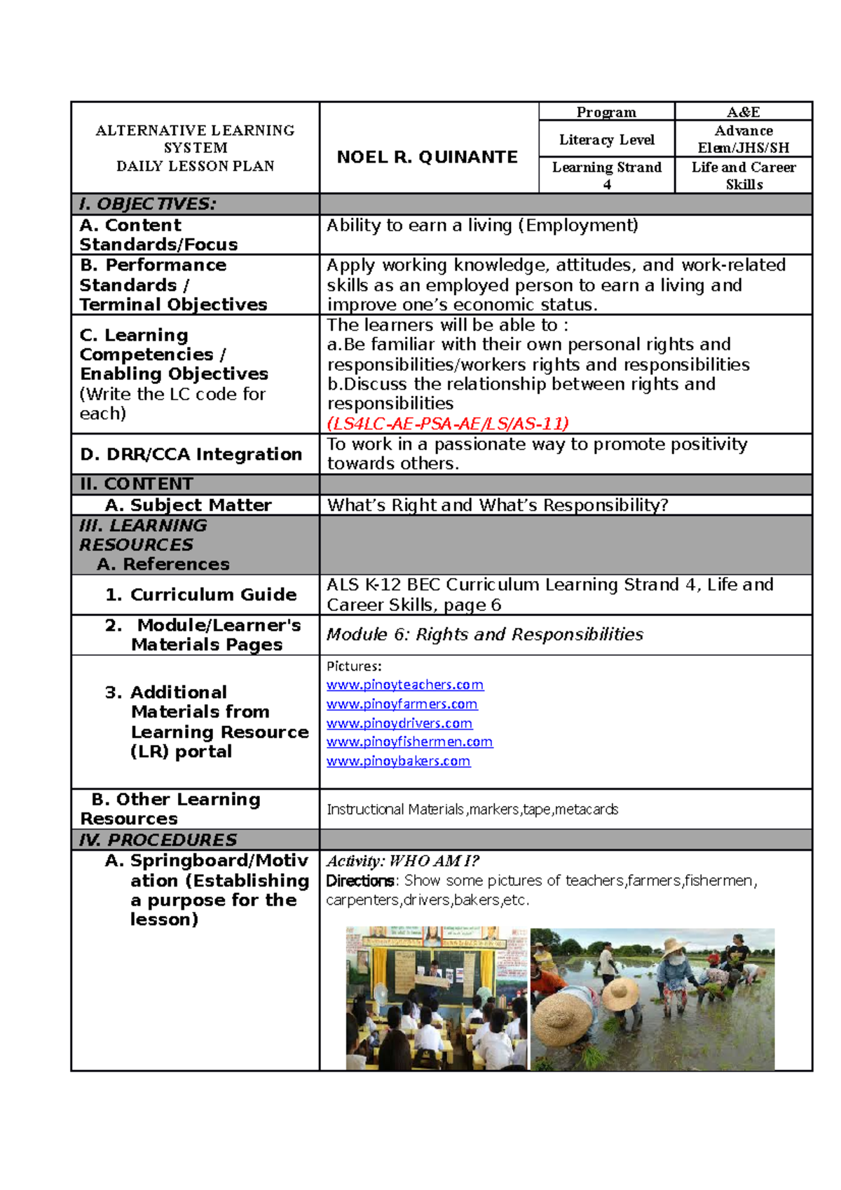 Bianca-dll-mydev - ALTERNATIVE LEARNING SYSTEM DAILY LESSON PLAN ...