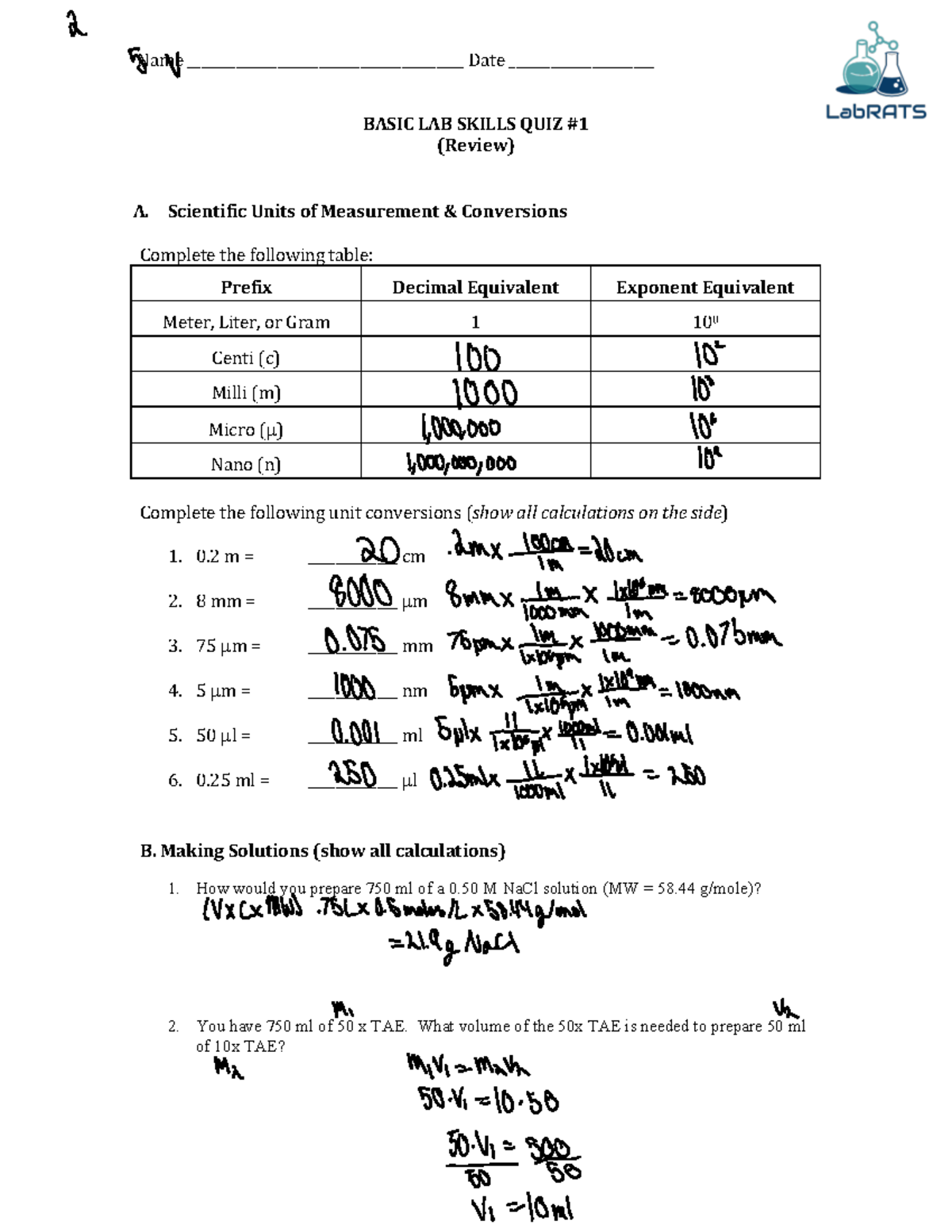 Kami Export - Basic Lab Skills Quiz #1 Review-2 - BASIC LAB SKILLS QUIZ ...