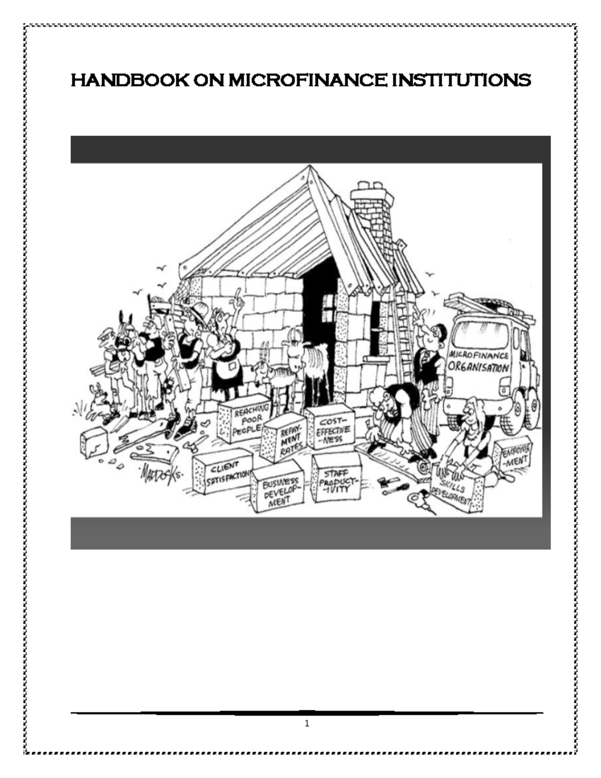 Micro finance for students to learn about micro finance - HANDBOOK ON MICROFINANCE INSTITUTIONS ...