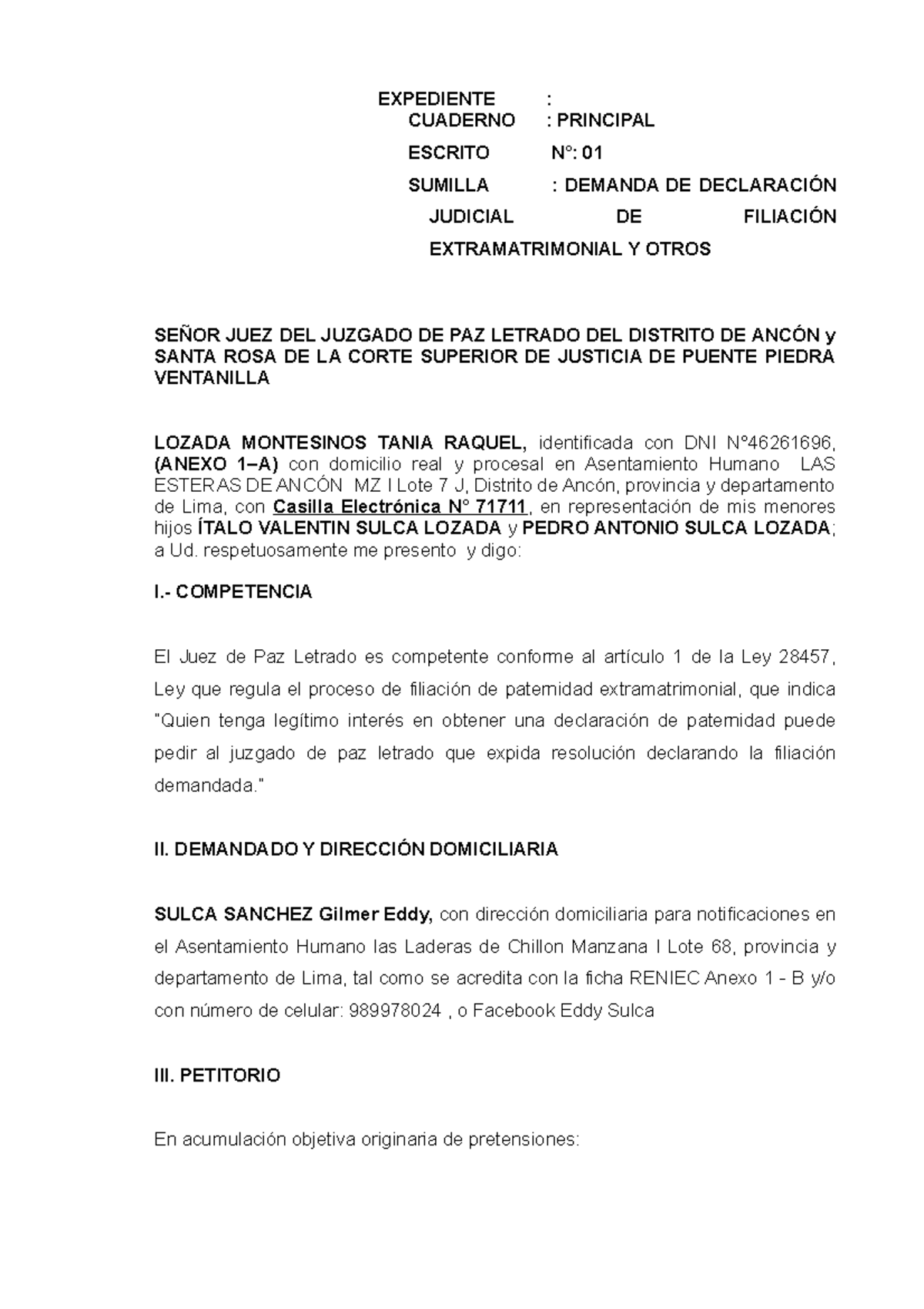 Demanda DE Alimentos GUIA Curso Integrador PROF JUAN Carlos ...