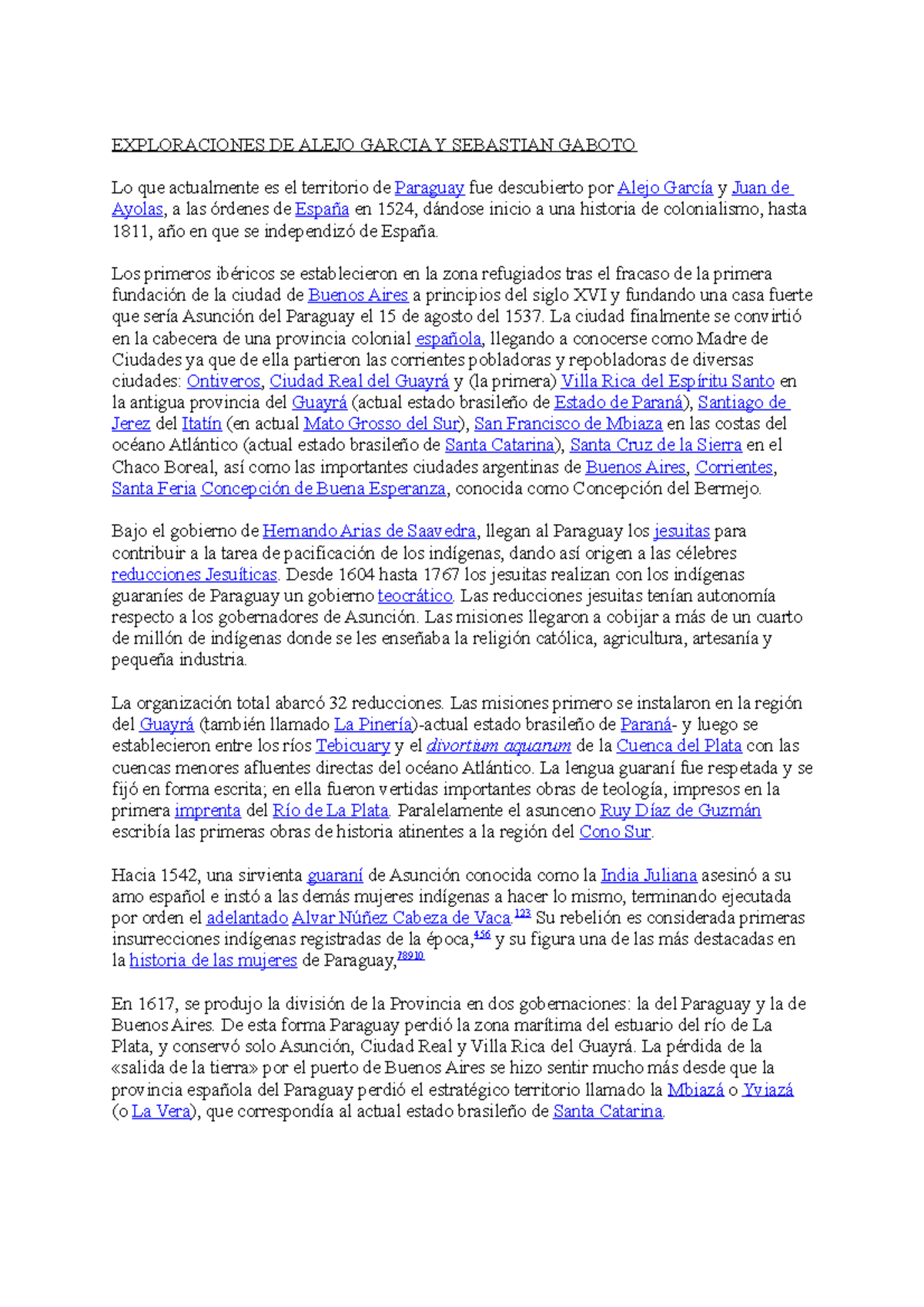 Unidad 2. La conquista y exploracion de paraguay - EXPLORACIONES DE ...