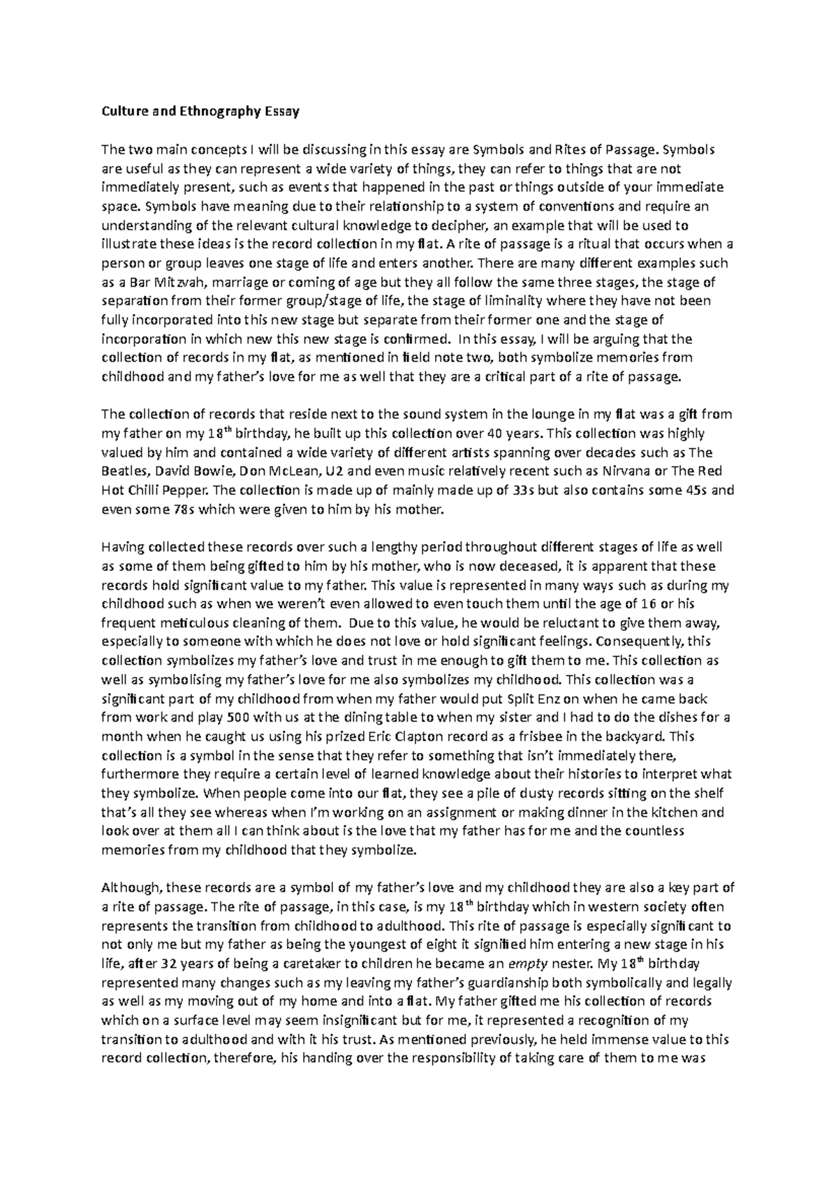 Culture and Ethnography Essay - Symbols are useful as they can ...