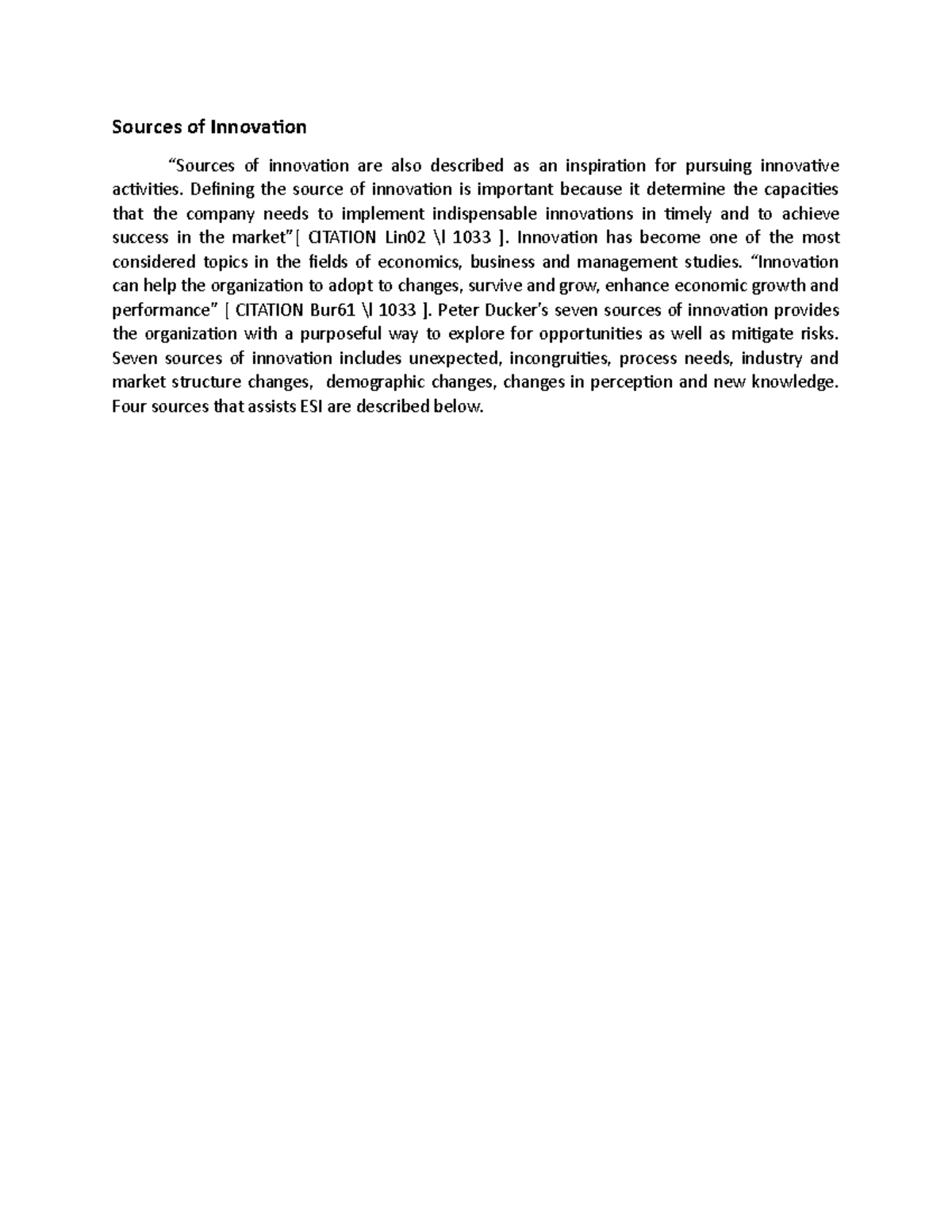 Sources of Innovation - report conclusion - Sources of Innovation ...