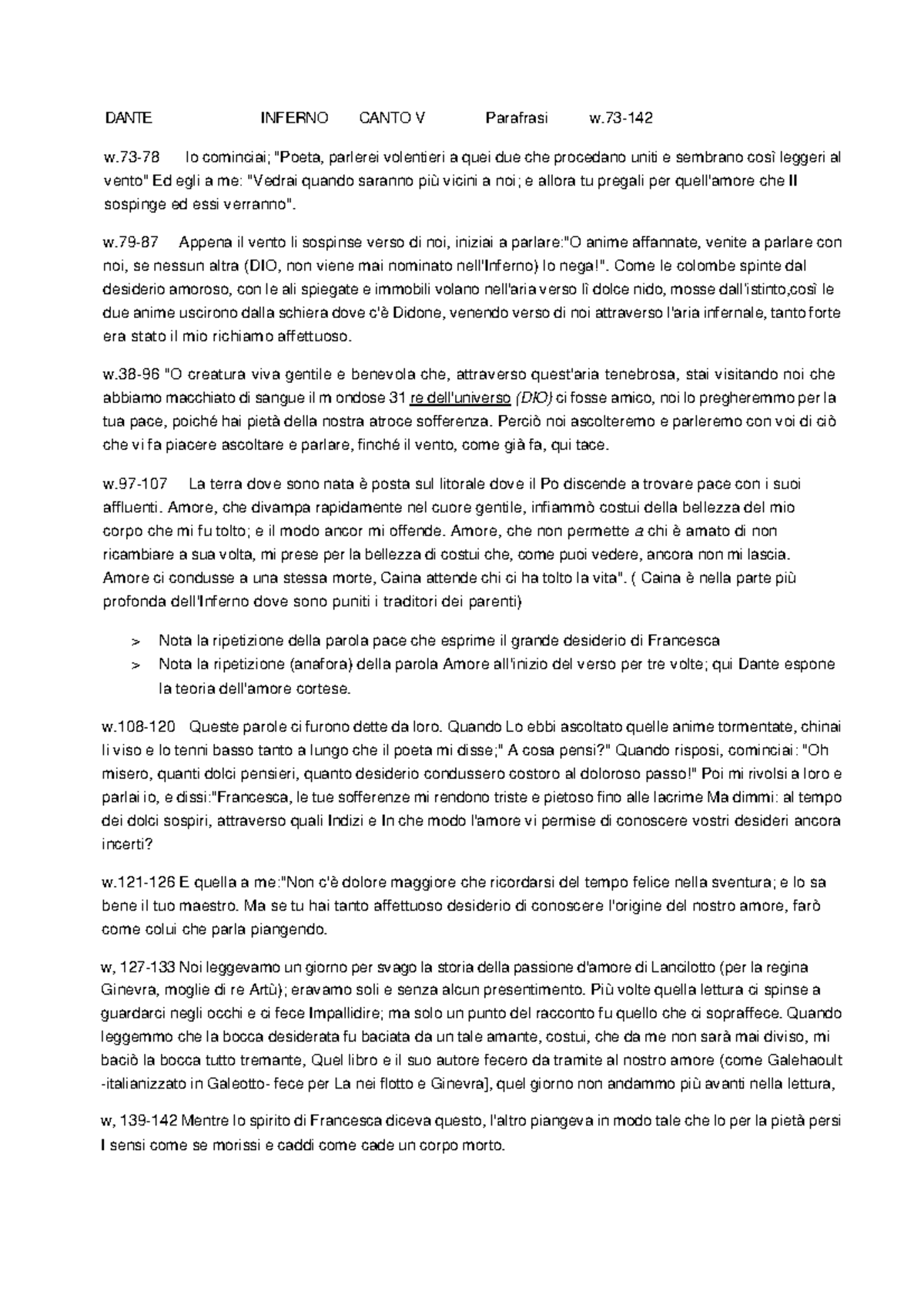 Canto-v-inferno - Riassunto Fisica - DANTE INFERNO CANTO V Parafrasi w ...