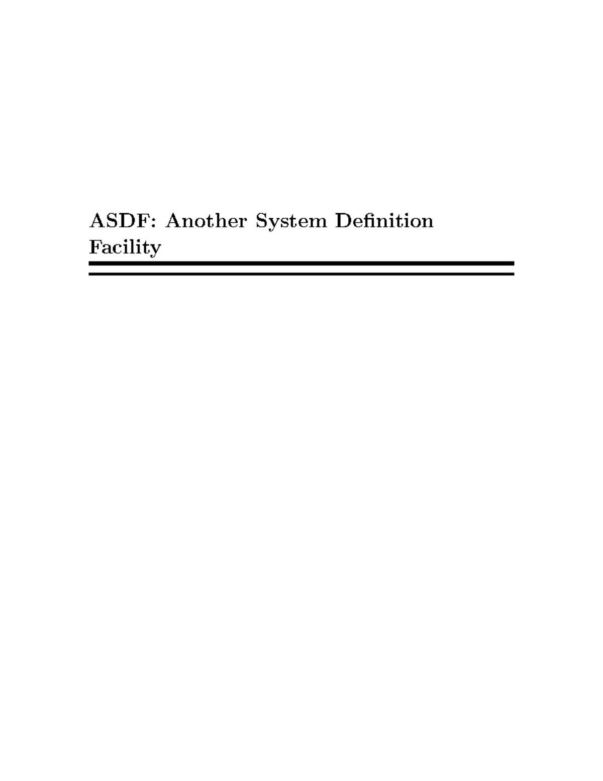 Asdf - relieve is a type of thing - ASDF: Another System Definition ...