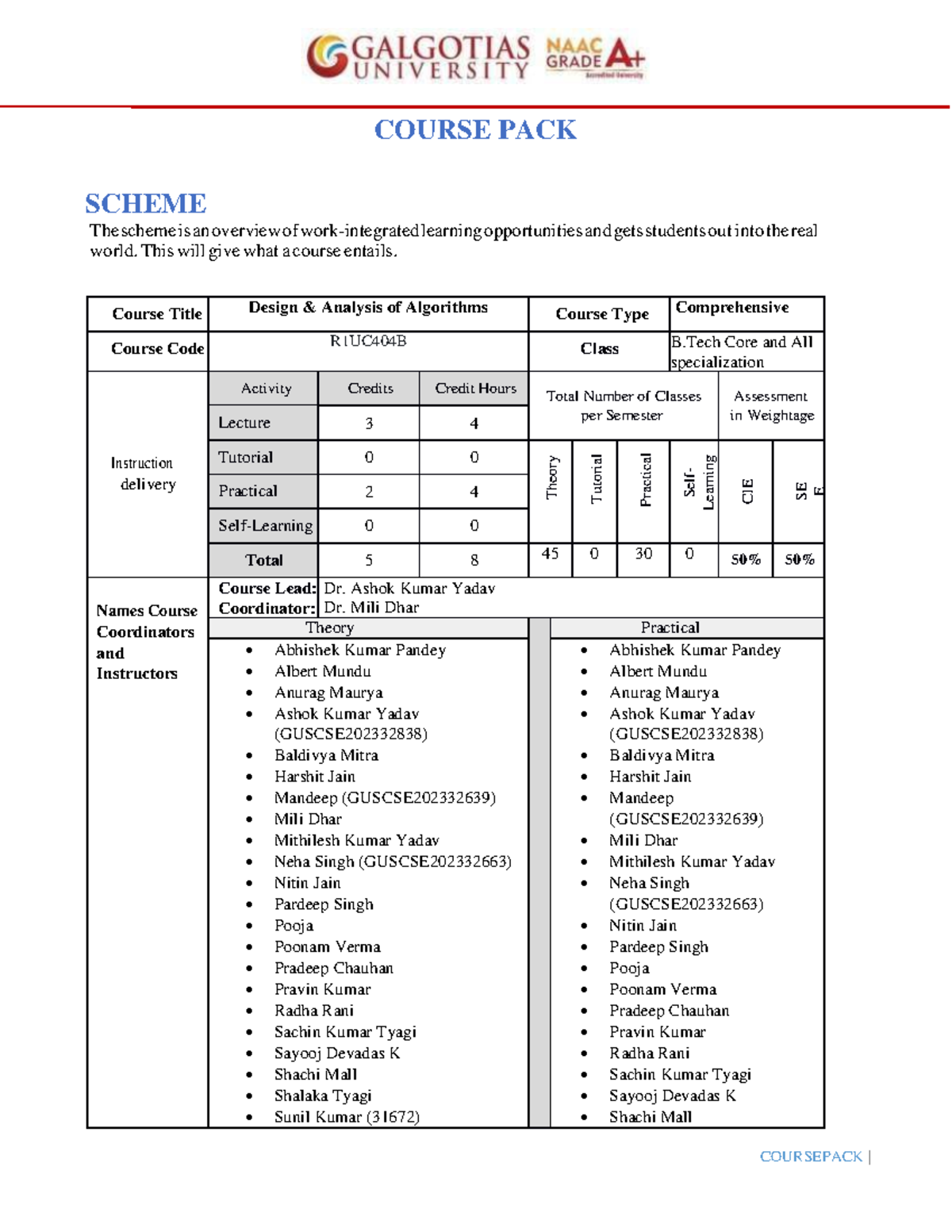Final Course Pack ADA [R1UC404B] - COURSE PACK SCHEME The scheme is an ...