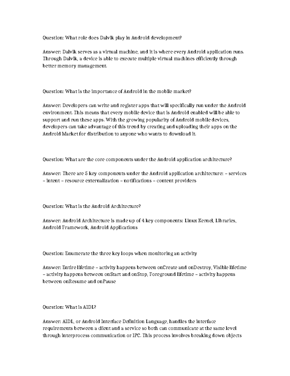 Mrd malicorium bowyang - Question: What role does Dalvik play in Android development? Answer ...