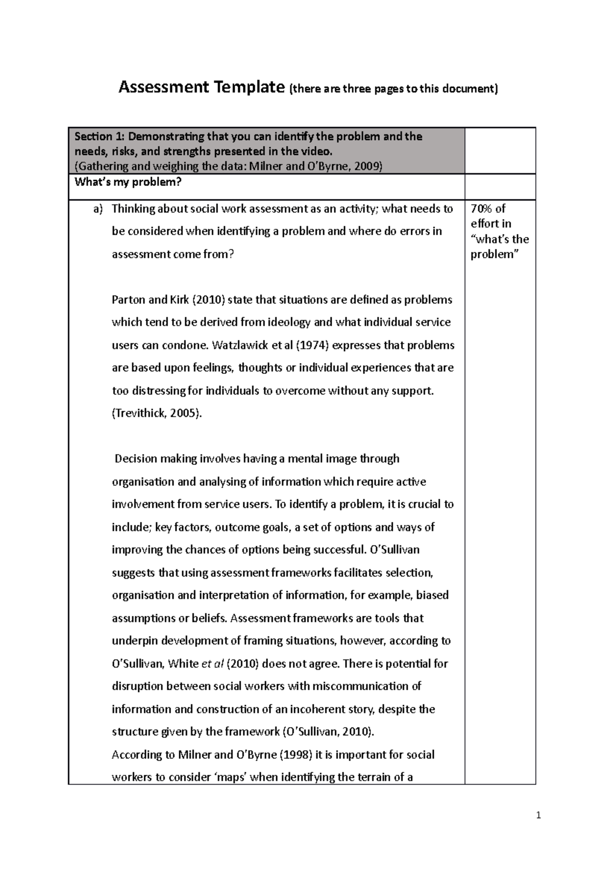 Assessment - Needs AND RISK - Assessment Template (there are three ...