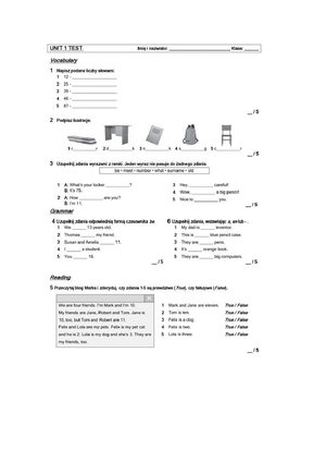 ECA1 Tests Answer Key Audio script U1 new2018 - English Class A1 ...