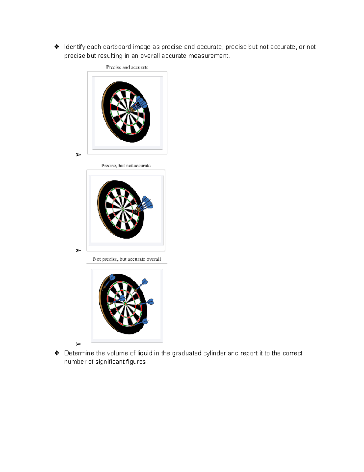 Chapter 2 - Identify each dartboard image as precise and accurate ...