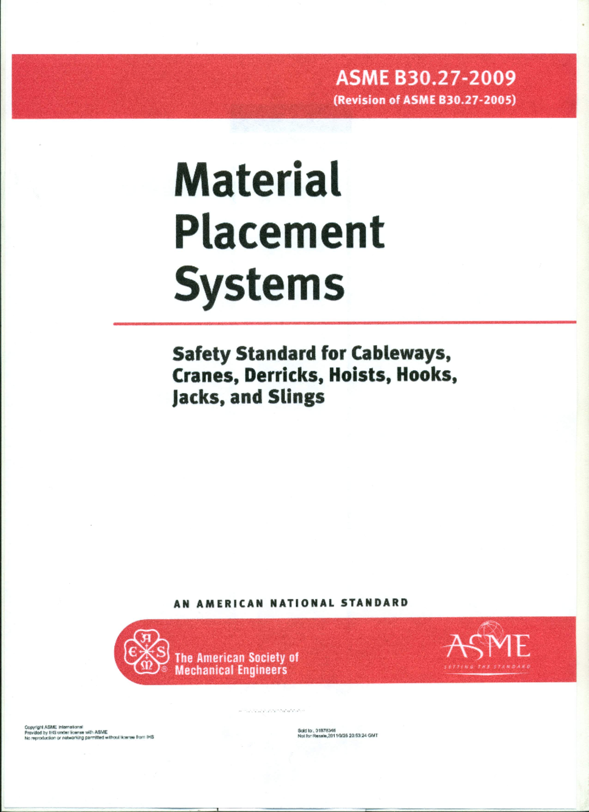 ASME B30 - ASME - supervisión y gestión de residuos peligrosos - Studocu