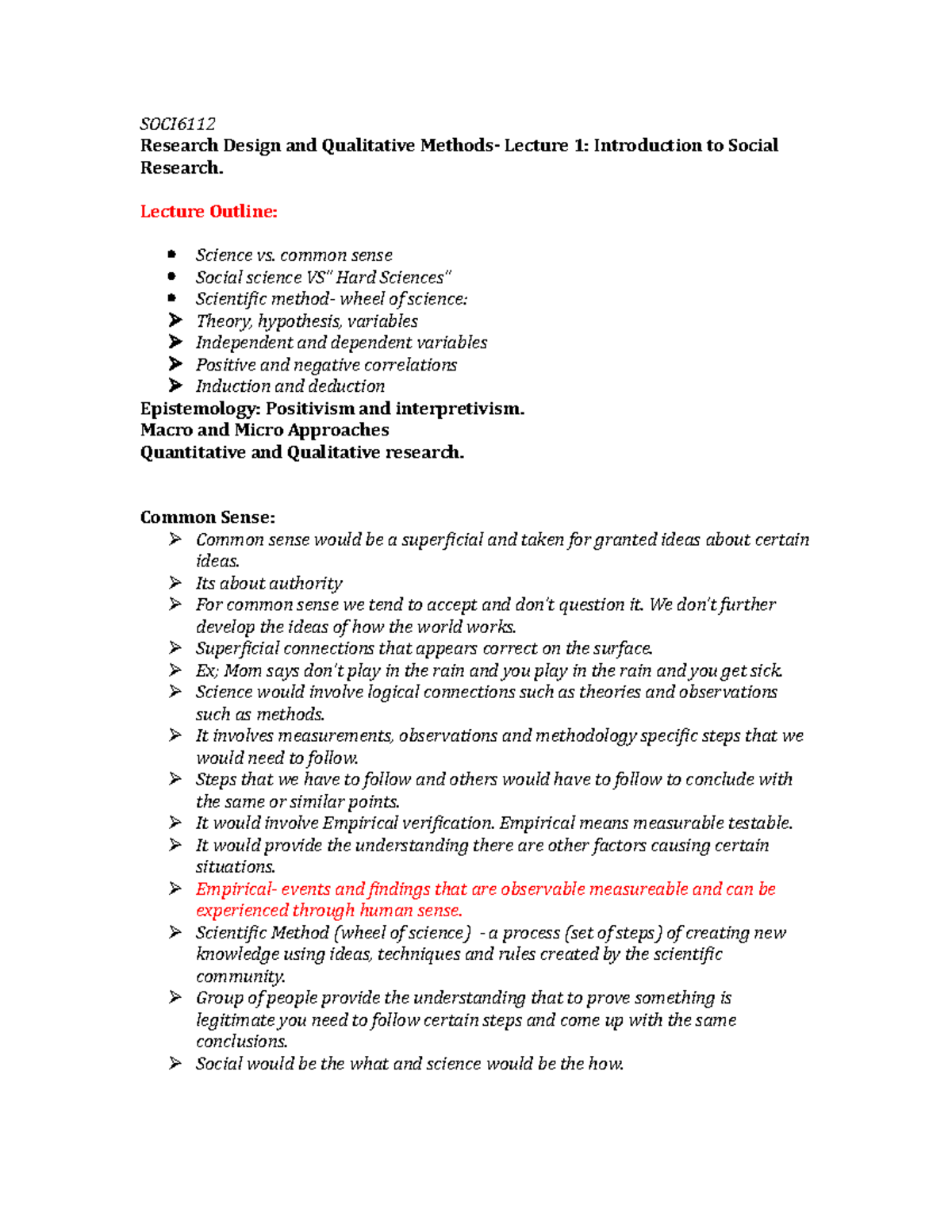 Quantitative Analysis - Lecture notes - SOCI6112 - SOCI Research Design ...