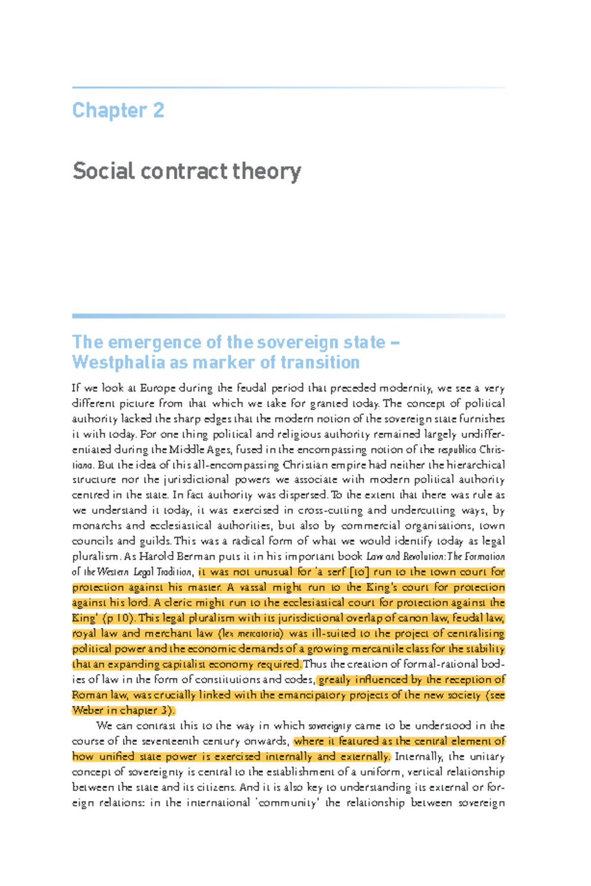 Social Contract Theory - Chapter 2 Social contract theory The emergence ...
