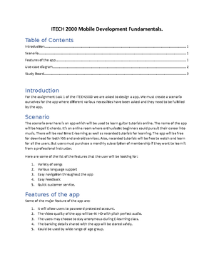 App Design Report FOR MOBILE DATA FUNDAMENTALS - ITECH2000 - Fed Uni - Studocu