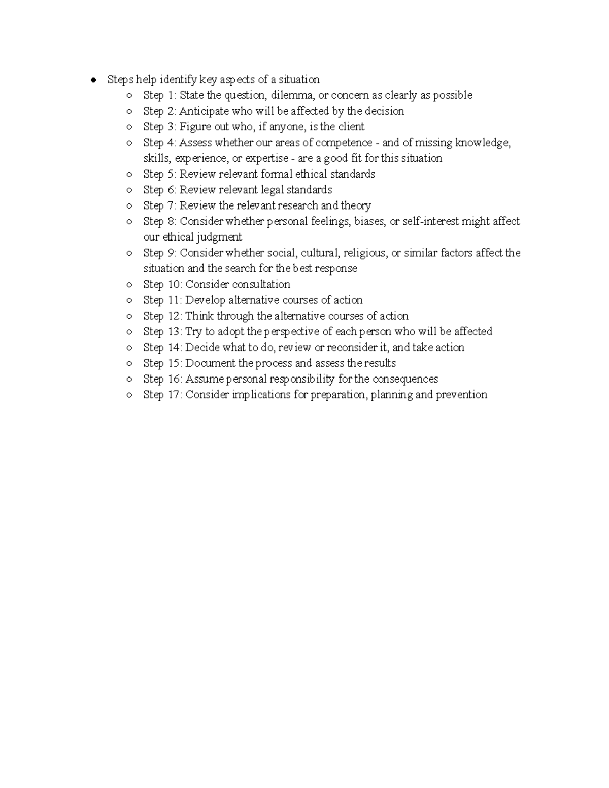 1 9 22 Steps in Ethical Decisions - Steps help identify key aspects of ...