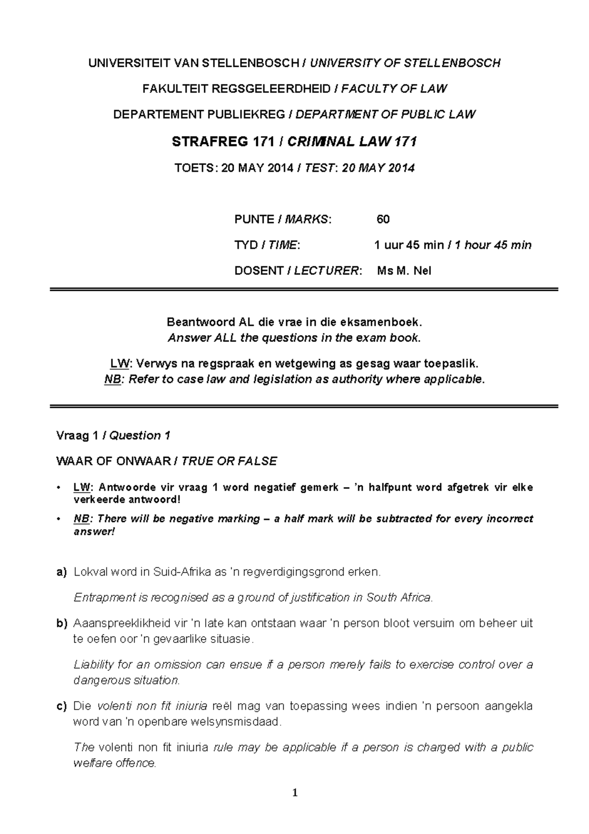 Test May 2014 [2559] - Memo from the year 2015 - UNIVERSITEIT VAN ...