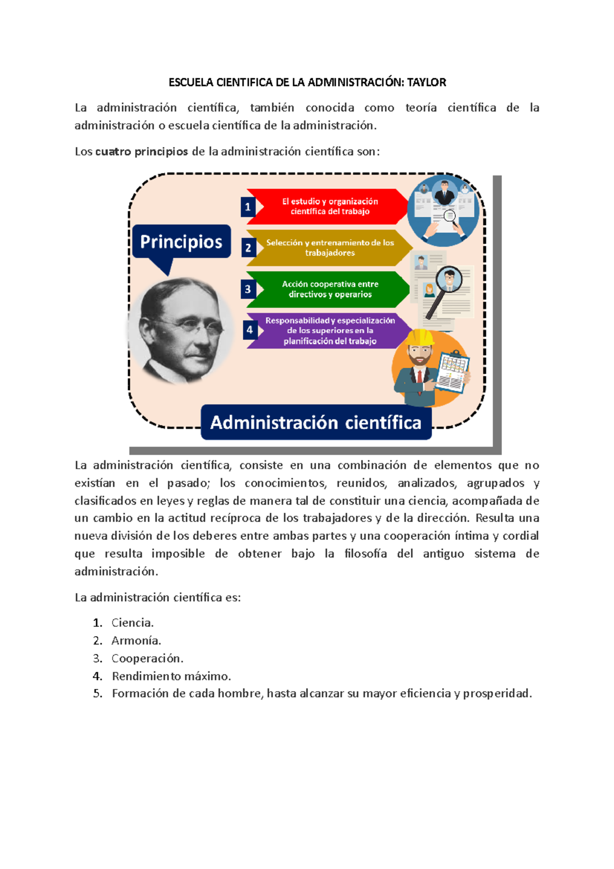Escuela Cientifica DE LA Administracion - ESCUELA CIENTIFICA DE LA ...
