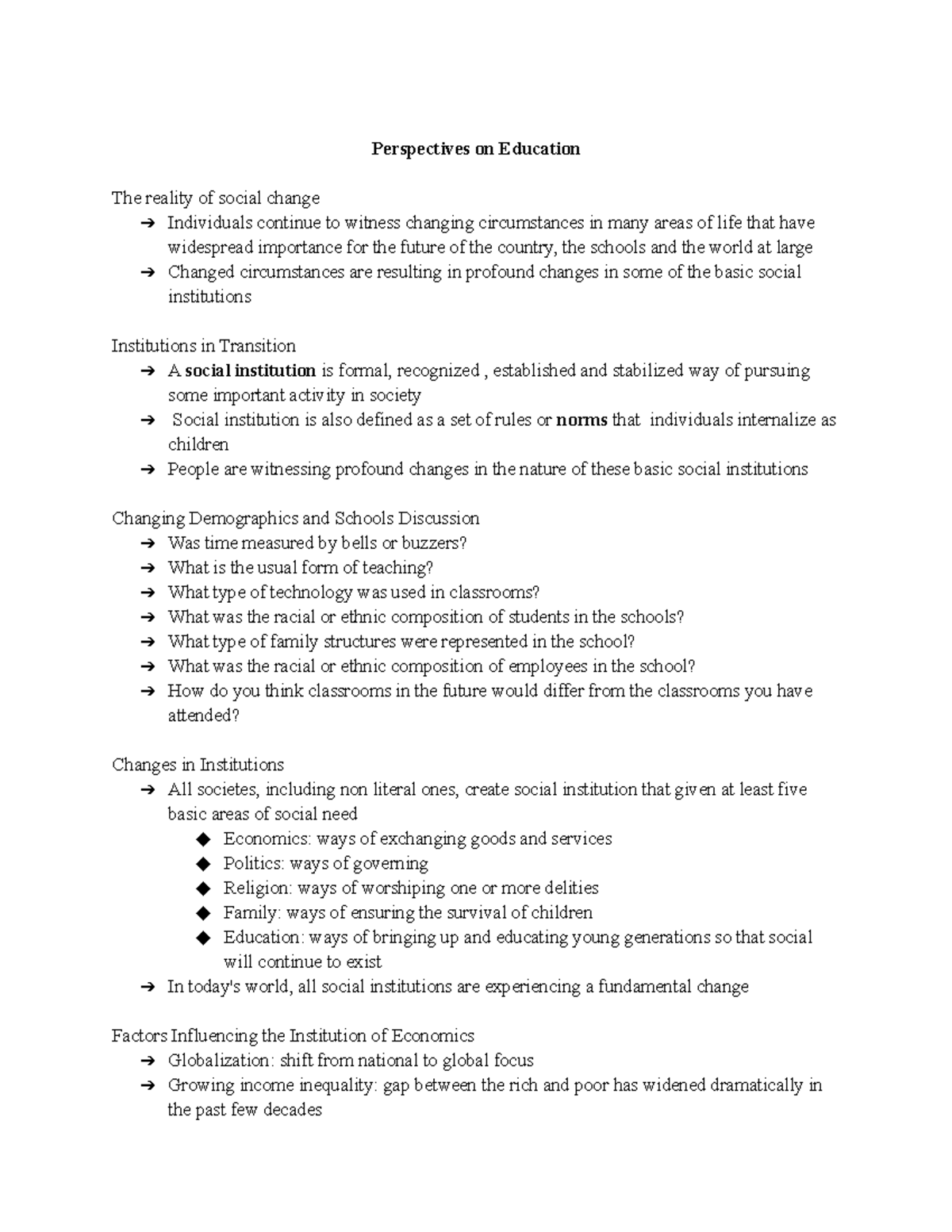 Perspectives on education - Perspectives on Education The reality of ...