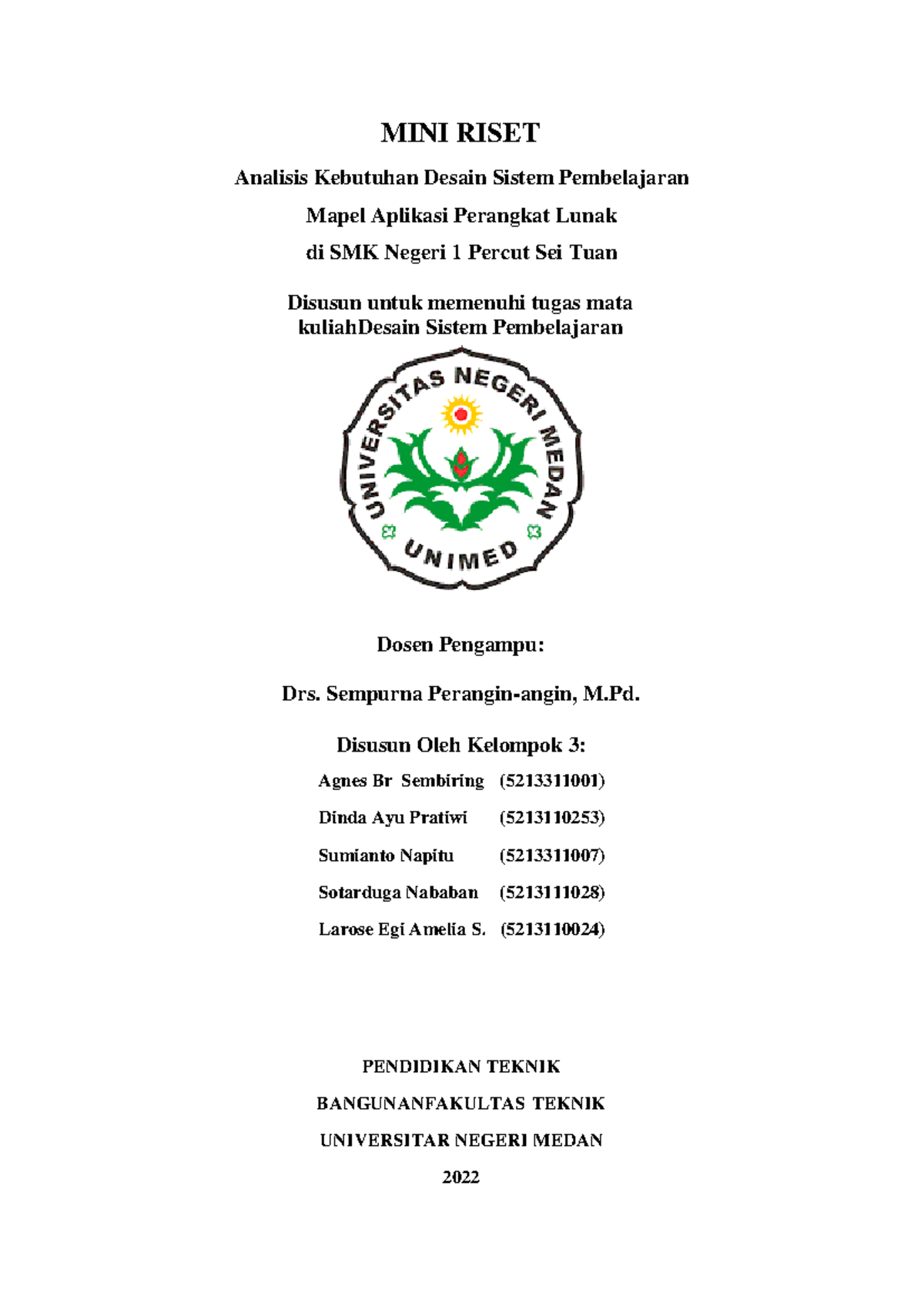MINI Riset kel 3 - MINI RISET Analisis Kebutuhan Desain Sistem ...