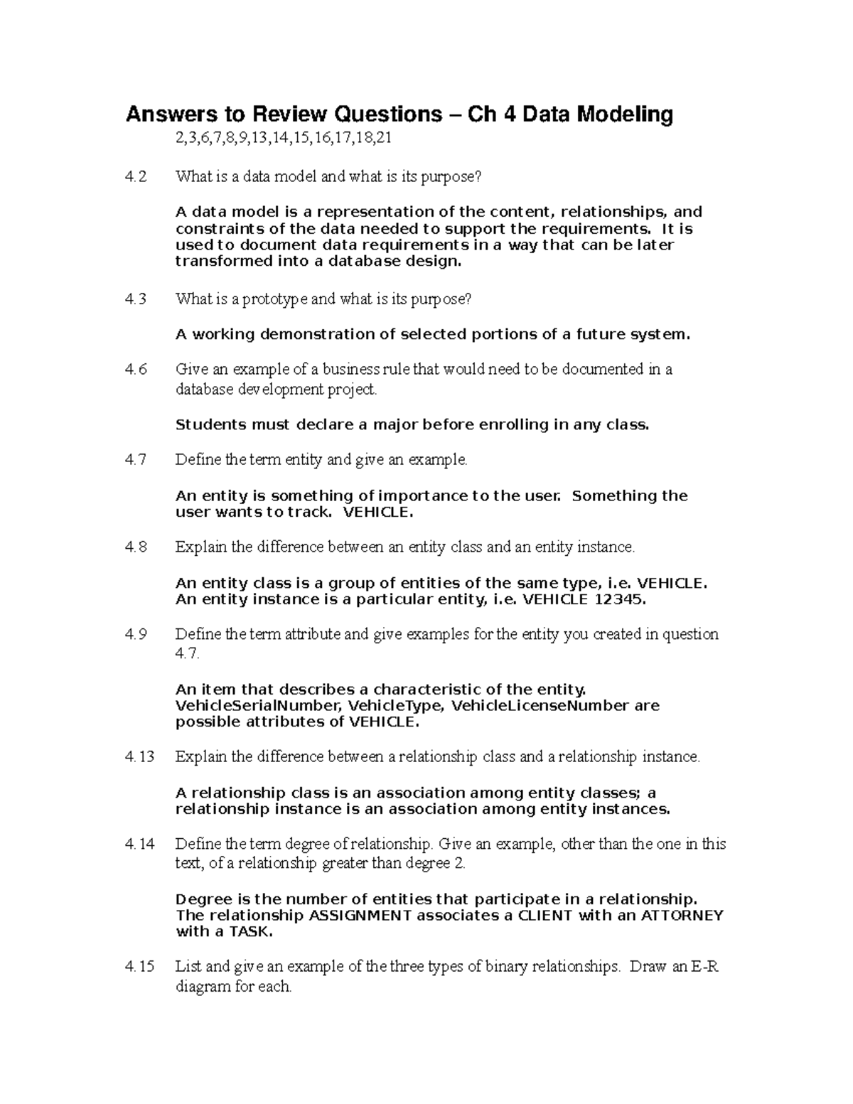 Ch 4 questions and answers - Answers to Review Questions – Ch 4 Data ...