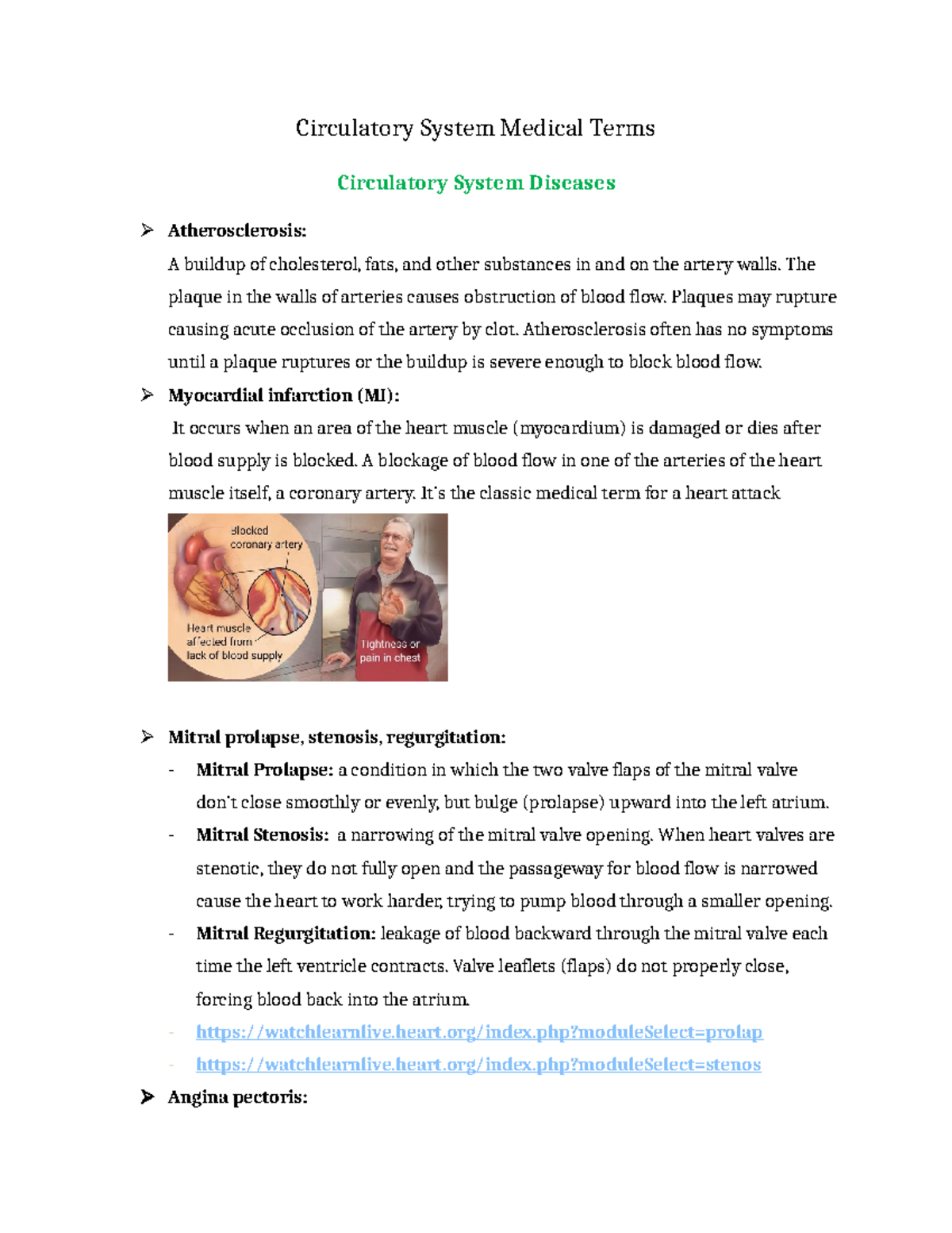 Circulatory System Medical Terms - Circulatory System Medical Terms ...