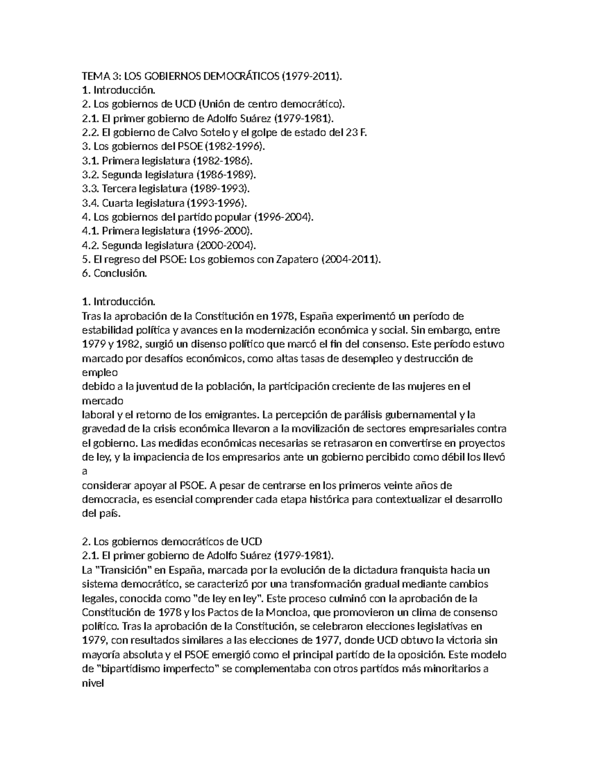 Gobiernos democráticos - TEMA 3: LOS GOBIERNOS DEMOCRÁTICOS (1979-2011 ...