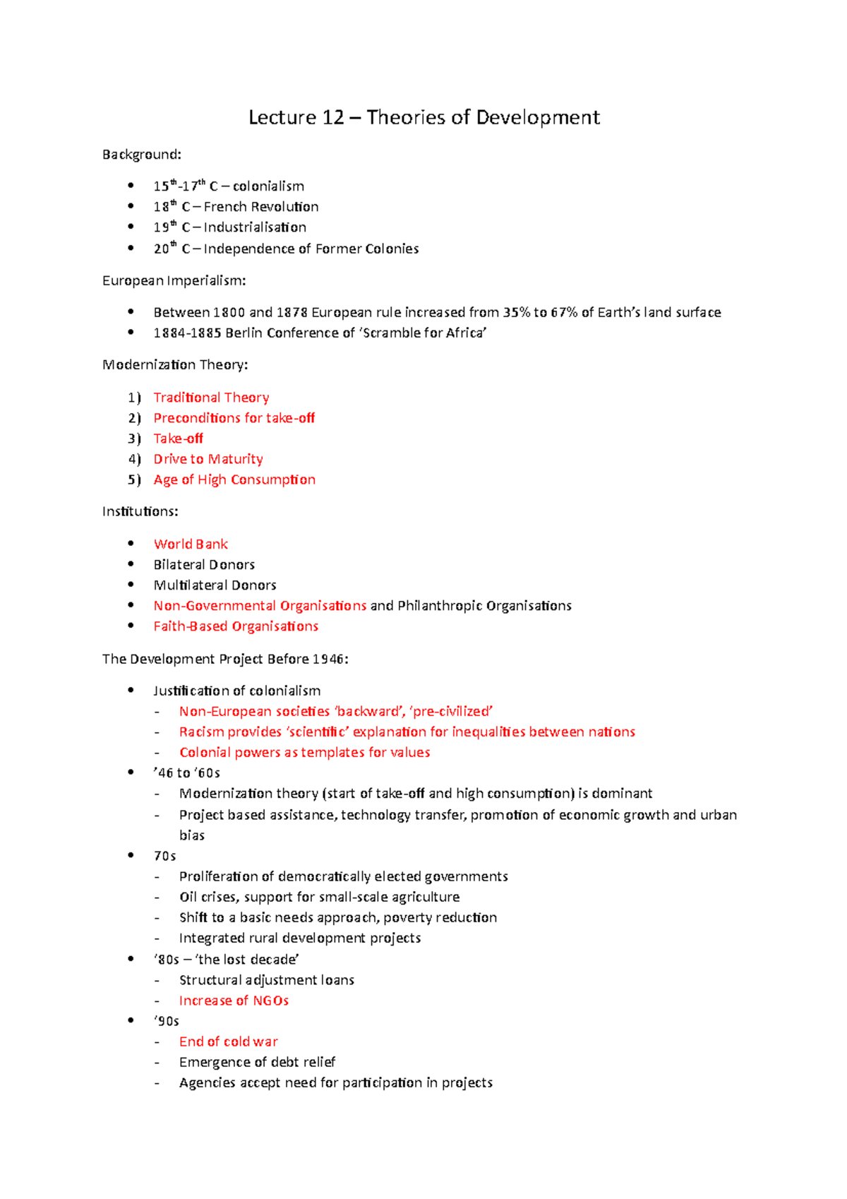 Lecture 12 - Theories of Development - Lecture 12 – Theories of ...