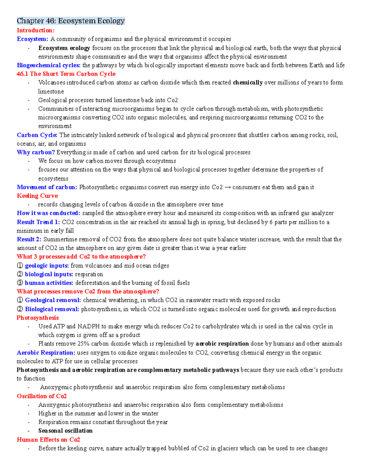 Chapter 46 Ecosystem Ecology - Chapter 46: Ecosystem Ecology ...