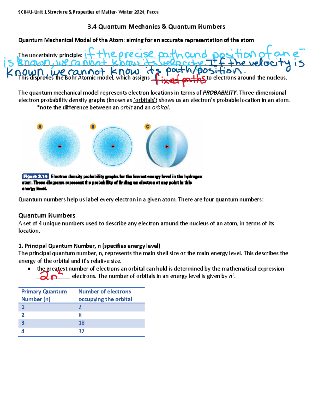 Lesson 2-Quantum - Summary Chemistry - 3 Quantum Mechanics & Quantum ...