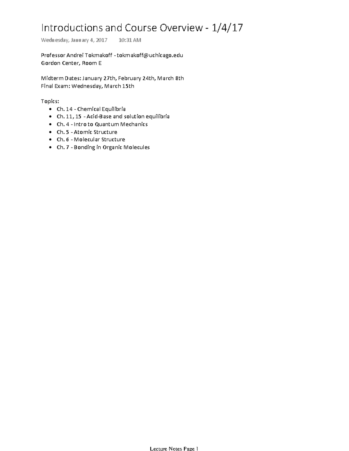 Chem 11200 Lecture Notes Warning Tt Undefined Function 32 Warning Tt Undefined Function