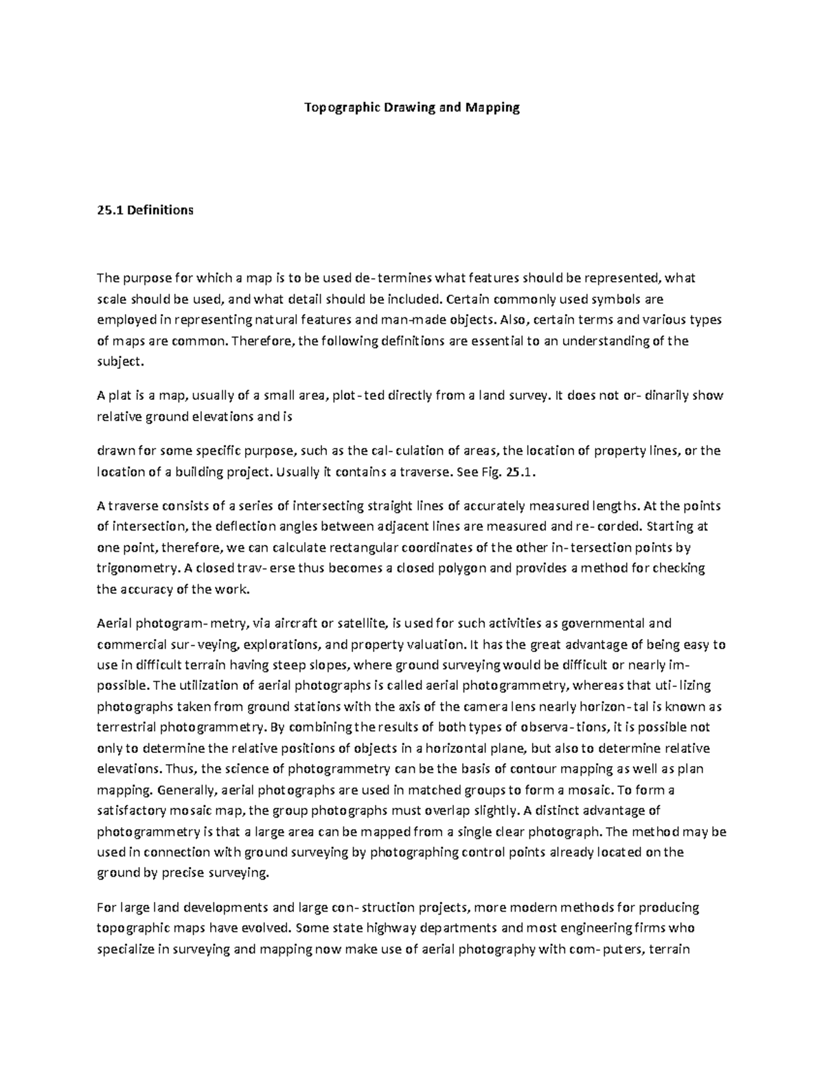 Topographic map - Topographic Drawing and Mapping 25 Definitions The ...