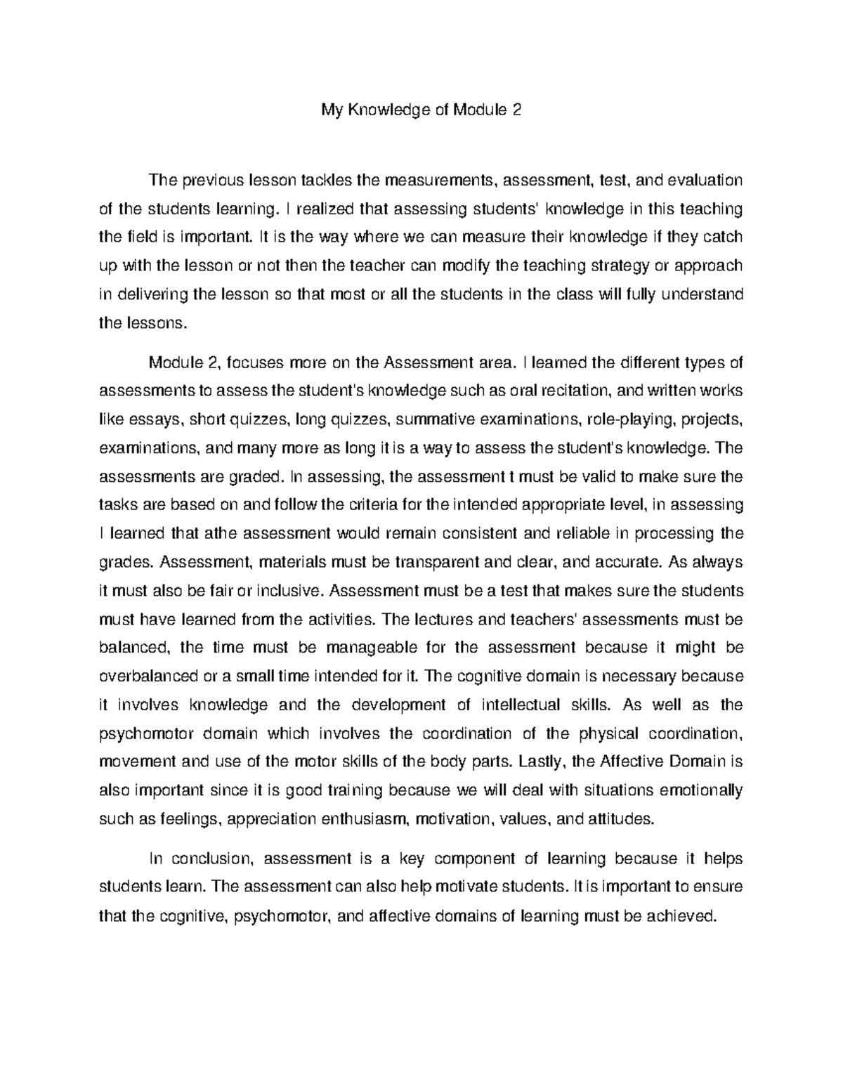 Dagacdac M2 Reflection - My Knowledge of Module 2 The previous lesson tackles the measurements ...