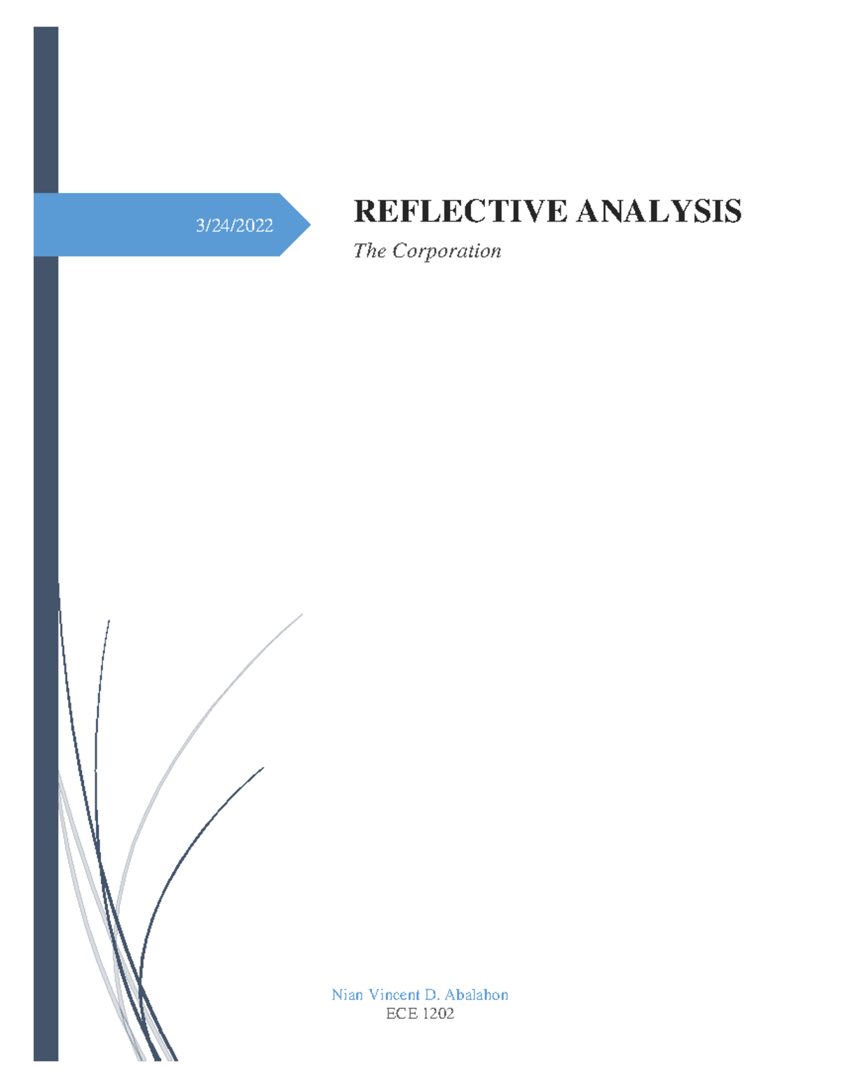 Reflective Analysis of The Corporation - 3/24/ REFLECTIVE ANALYSIS The ...
