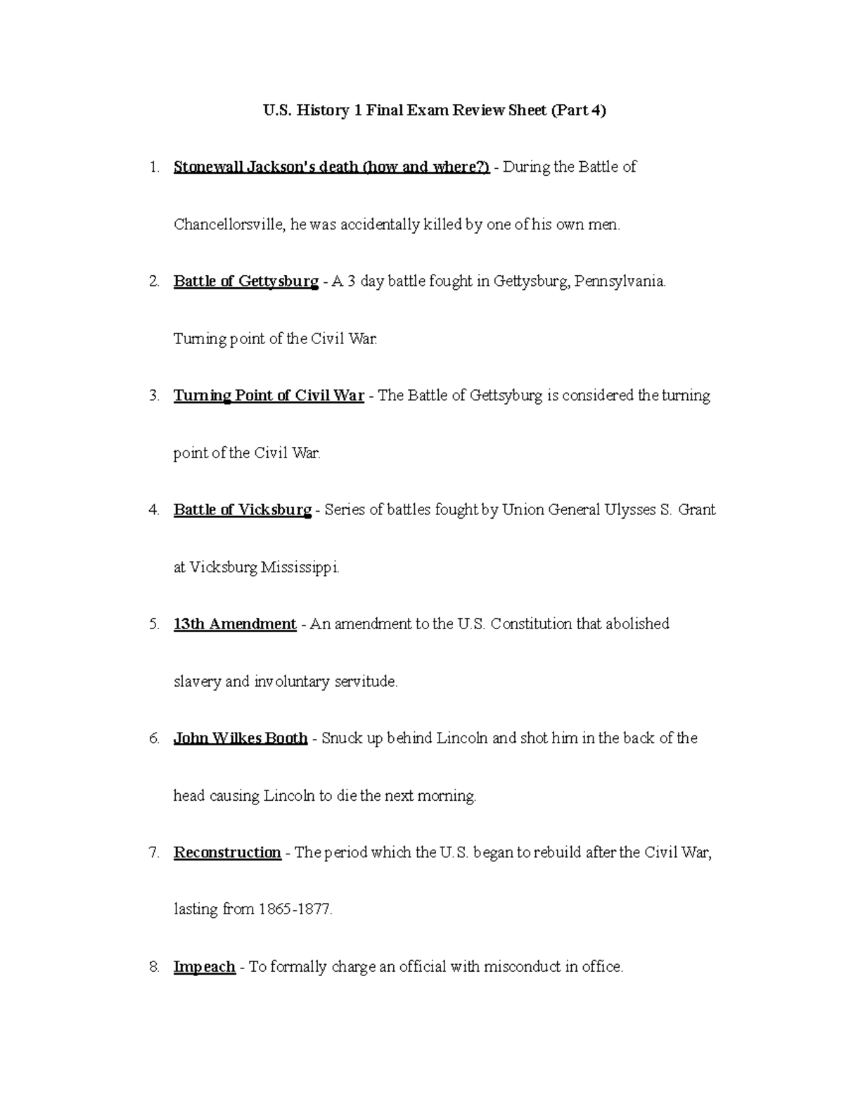 Aaliyah Ventura-Niblack - U.S. 1 Final Exam Review Part 4 - U. History ...