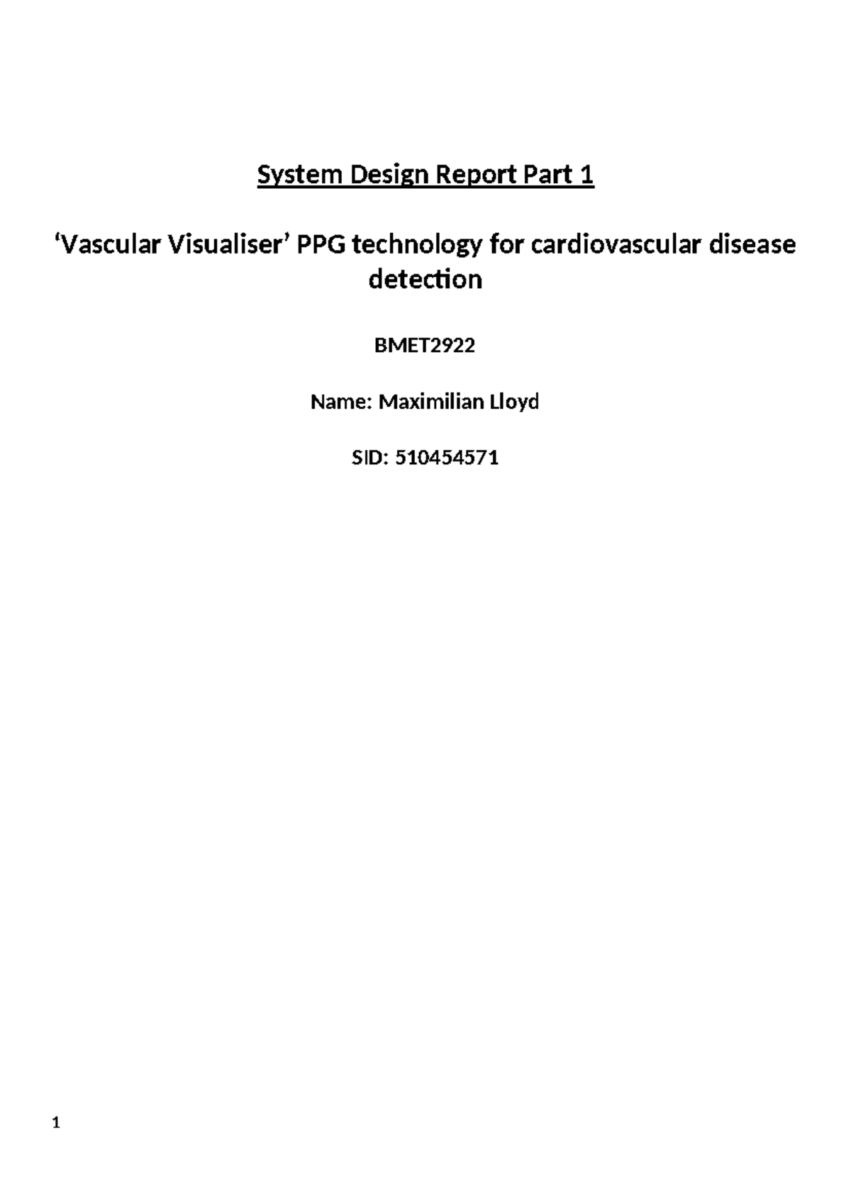 System Design Report Part 1 - - Studocu