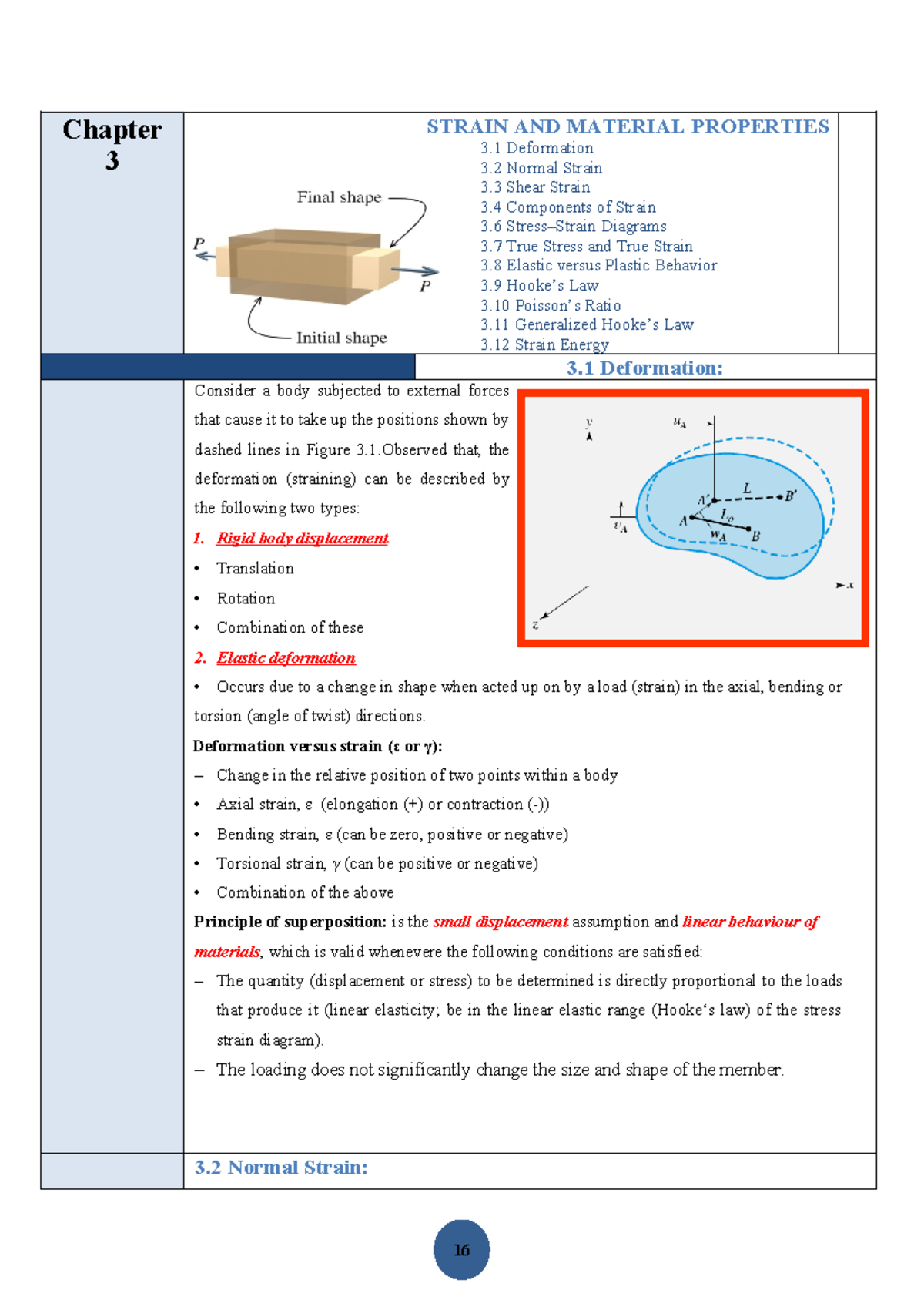 Chapter 3 strain and materials properties - Chapter 3 STRAIN AND MATERIAL PROPERTIES 3 ...