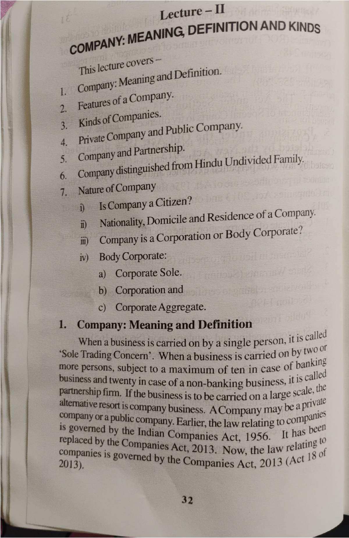 Company & kinds - 8flfiludfilfitilpfi - Lecture II COMPANY: MEANING ...