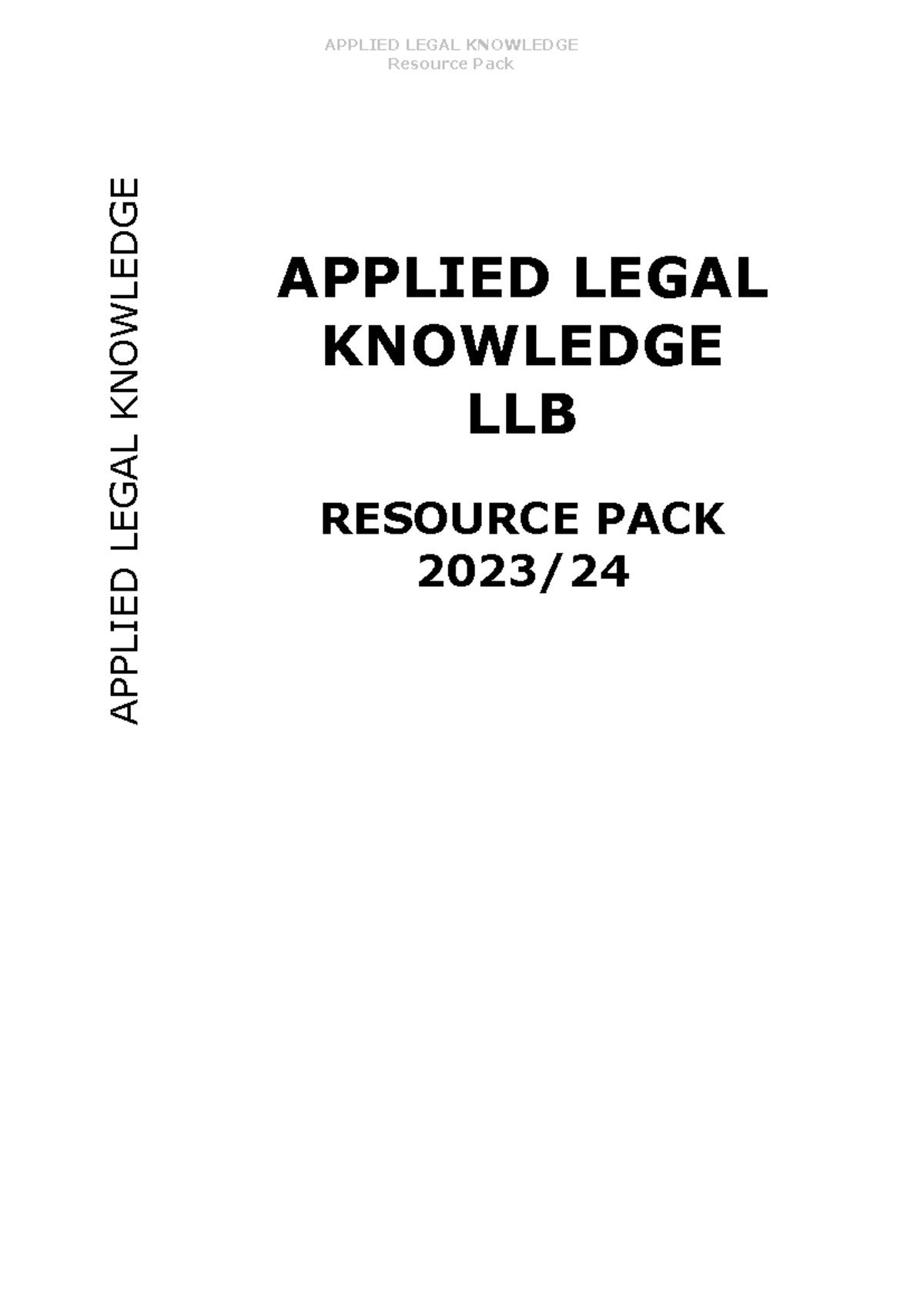 ALK Resource Pack on CPR 23-24 - APPLIED LEGAL KNOWLEDGE Resource Pack ...