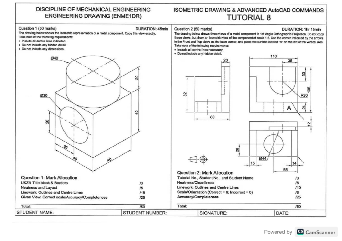 Drawing tutorials - ENME1DR - Studocu