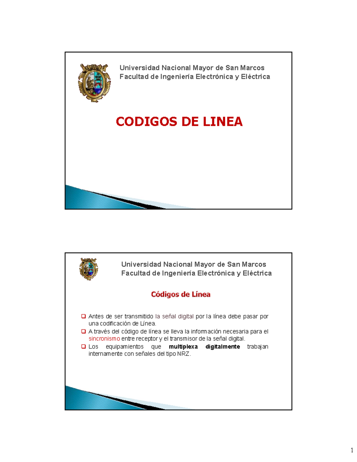 Códigos de Línea - CODIGOS DE LINEA Facultad de Ingeniería Electrónica ...