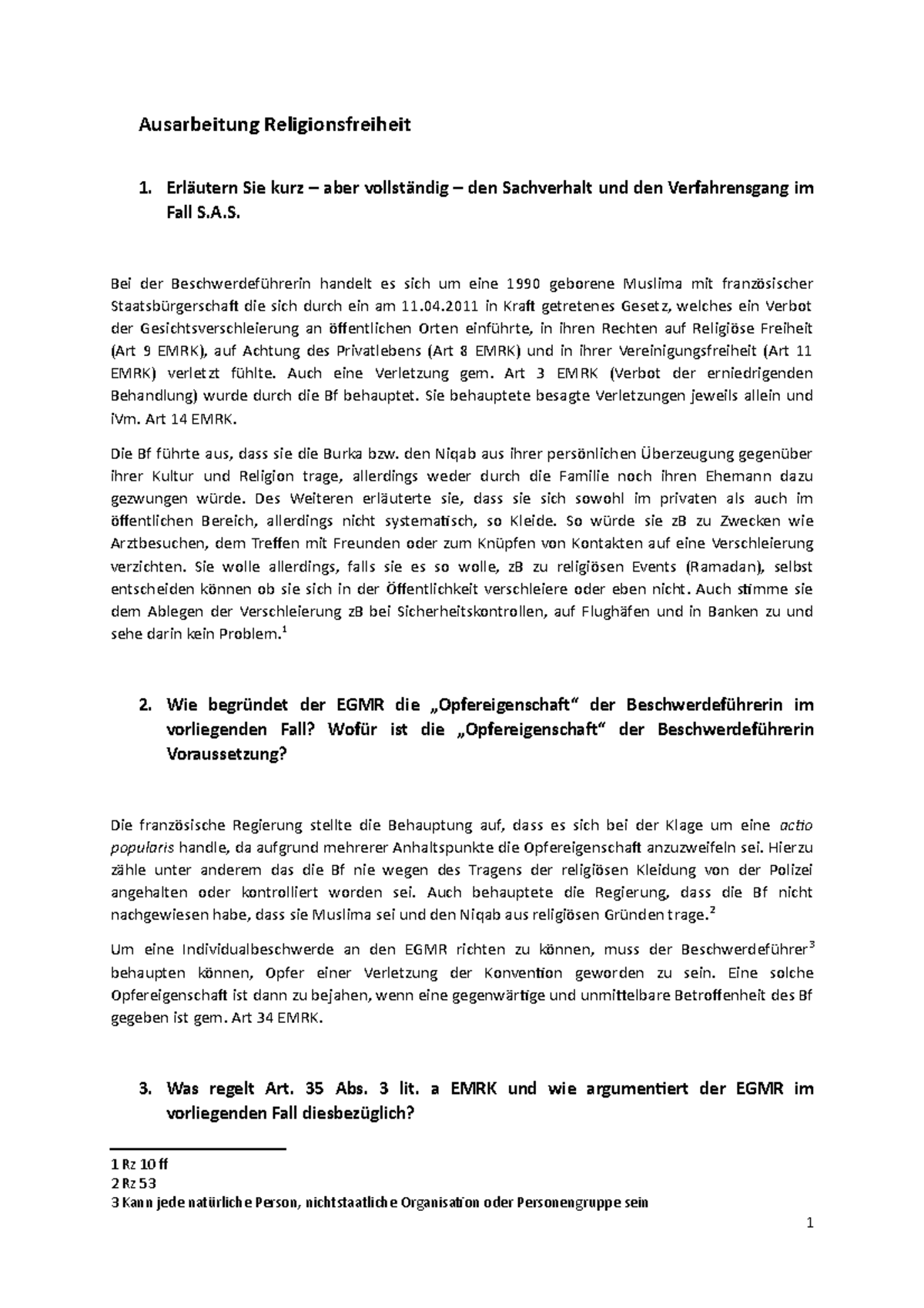 Religionsfreiheit - Grund und Menschenrechte Pabel - WU Wien - Studocu