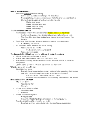 Microeconomics study guide - ECON 2110 - Studocu