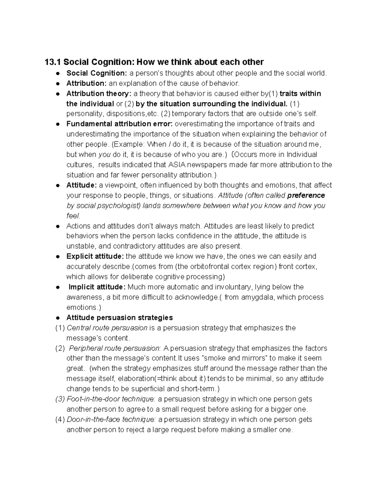 Psy101 Ch 13 - Dr.szeli - 13 Social Cognition: How we think about each ...