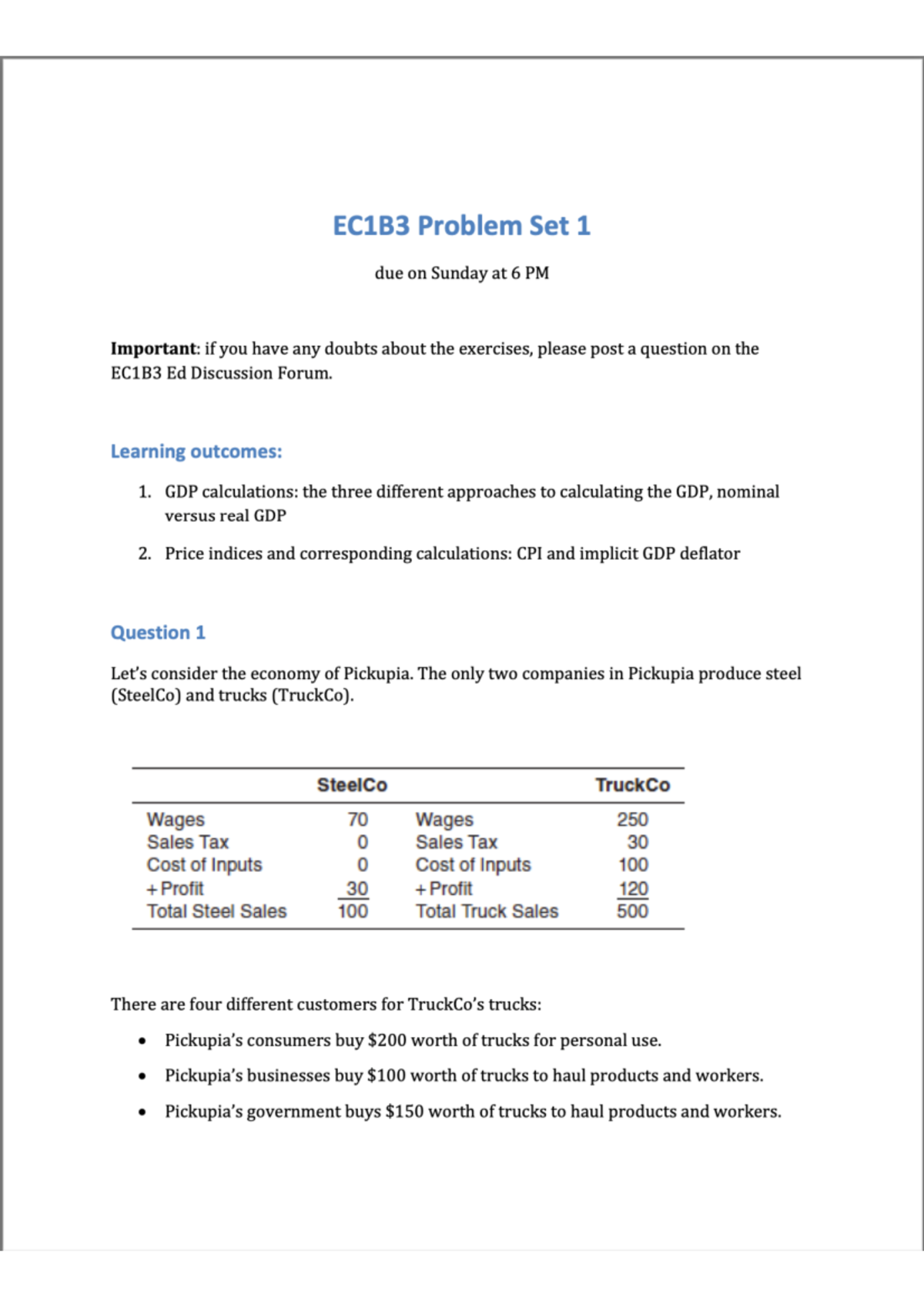 EC1B3 Problem Set 1 (1/2) - EC1B3 - Studocu